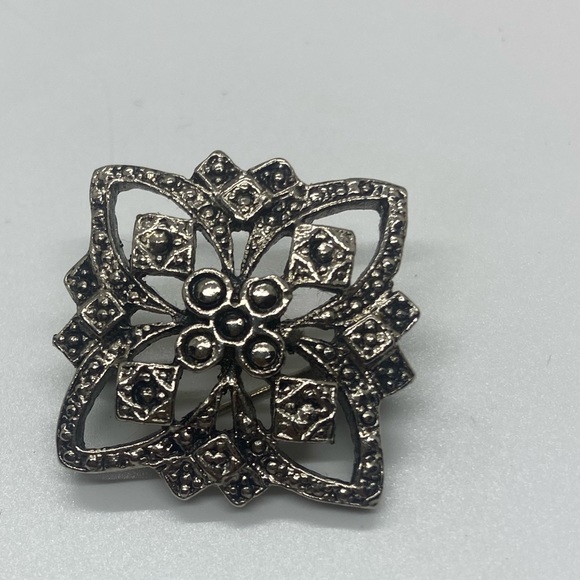 Vintage | Jewelry | Vintage Sterling Silver Marcasite Brooch Art Deco ...
